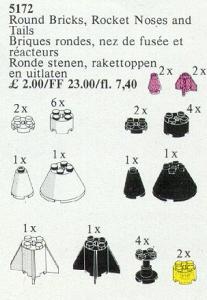 Bricker - 組裝玩具，來自 LEGO 5172 Round Bricks, Rocket Noses and Tails